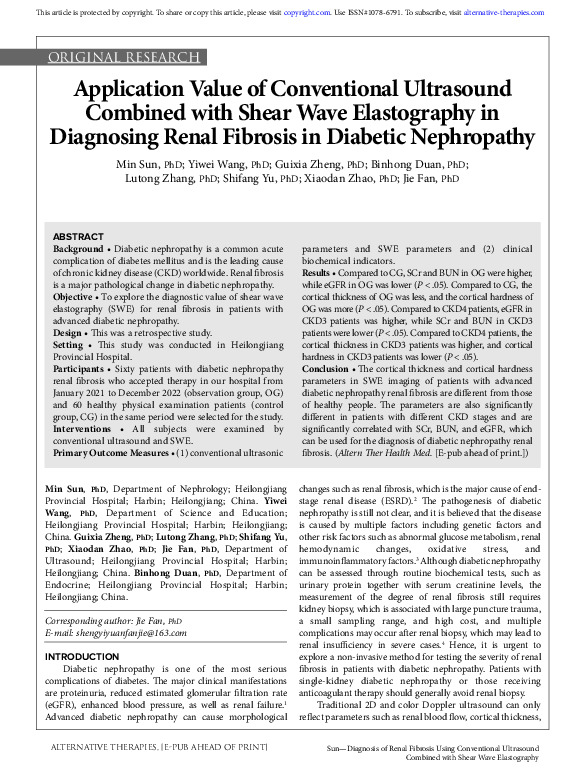 Application Value of Conventional Ultrasound Combined with Shear Wave Elastography in Diagnosing ...
